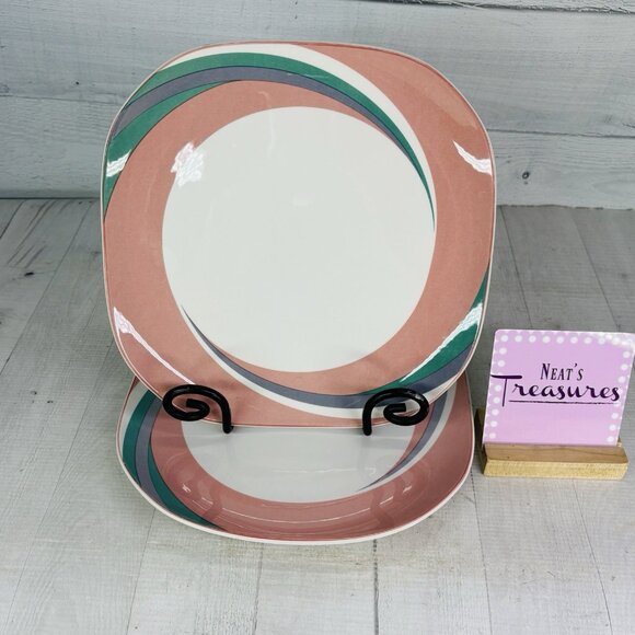 Sango | Dining | 98s Sango Quadrille Pinwheel Pink Wave Semi Porcelain ...